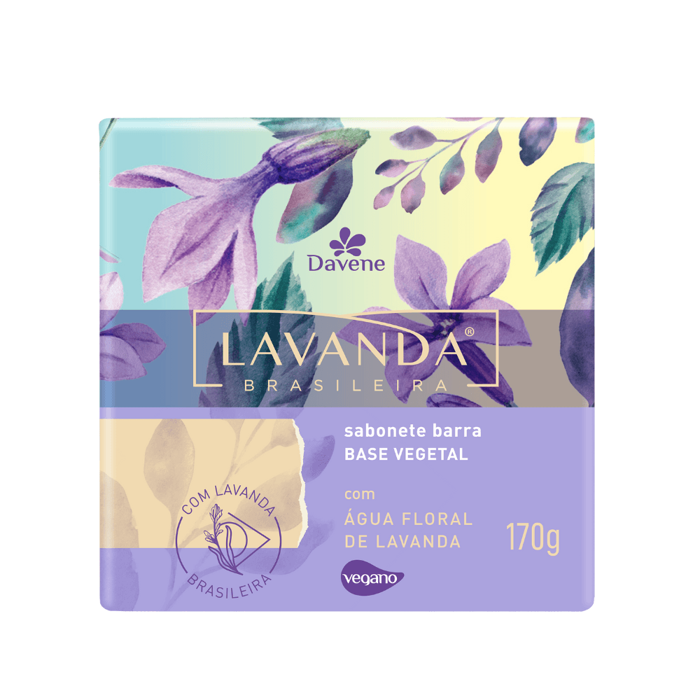 Sabonete Barra Vegetal Lavanda Brasileira 170g - Davene