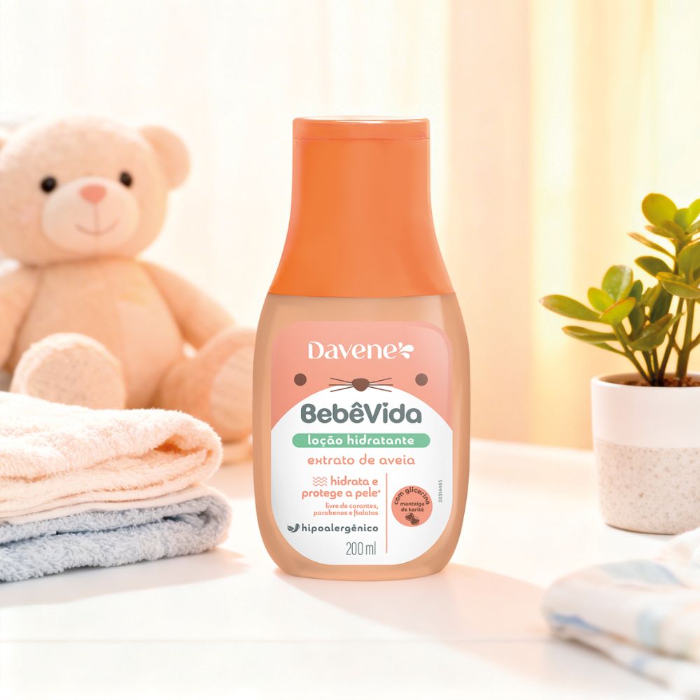 Loção Hidratante Bebê Vida Extrato de Aveia 200ml - Davene